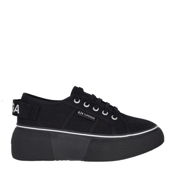 Superga 2287 Bubble Line Tape Ladies Sneakers - Black/White