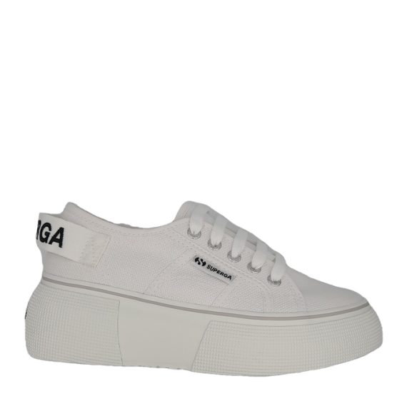 Superga 2287 Bubble Line Tape Ladies Sneakers - White/Black - Brandz