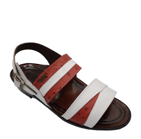 Jerico J91 Men's Sandals - White/Red - Brandz